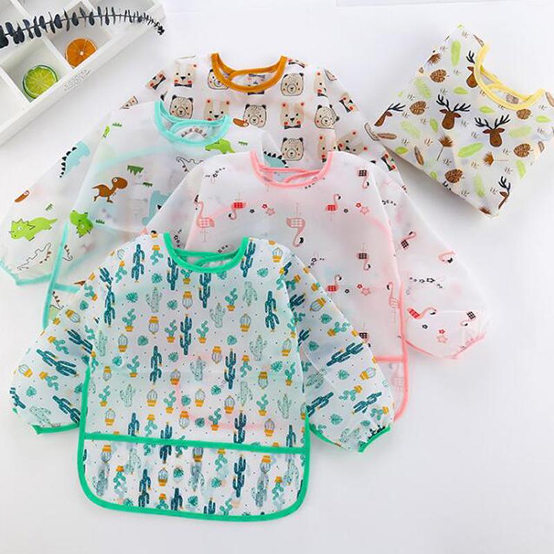 Apron lengan panjang untuk bayi dan kanak-kanak kecil seni kalis ...