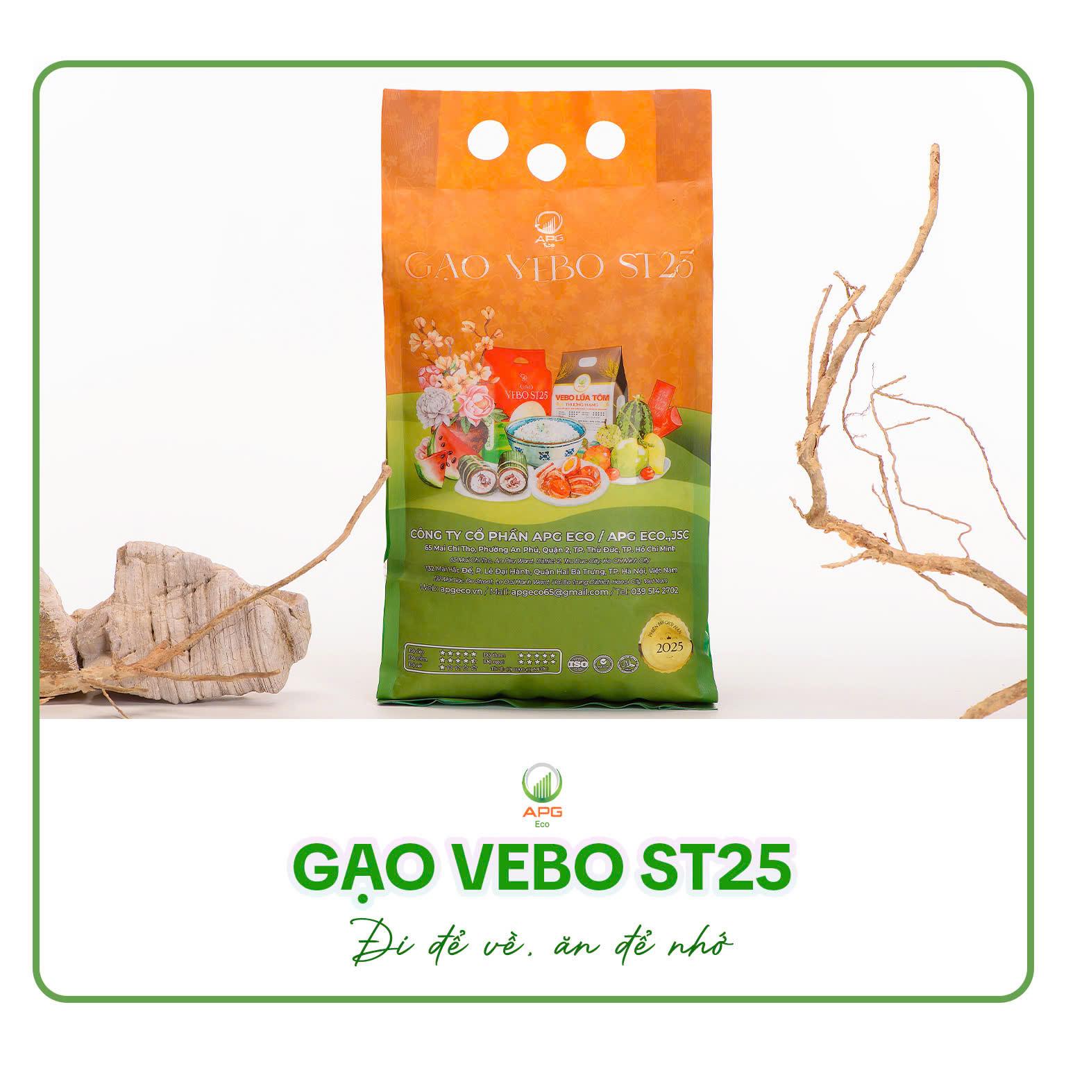 Combo 2 Túi Gạo 2Kg Vebo ST25 APG ECO Hữu cơ, Dẻo, Thơm lá dứa - Phiên ...