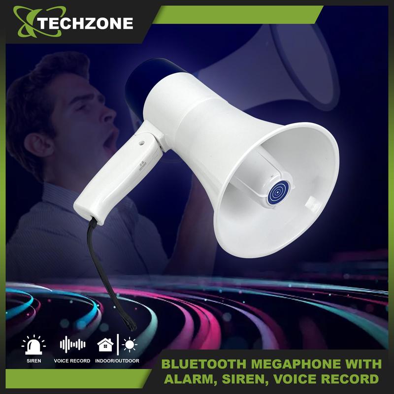 HYPERSOUNDS - 50W Handheld Megaphone Speaker with Siren, Record ...
