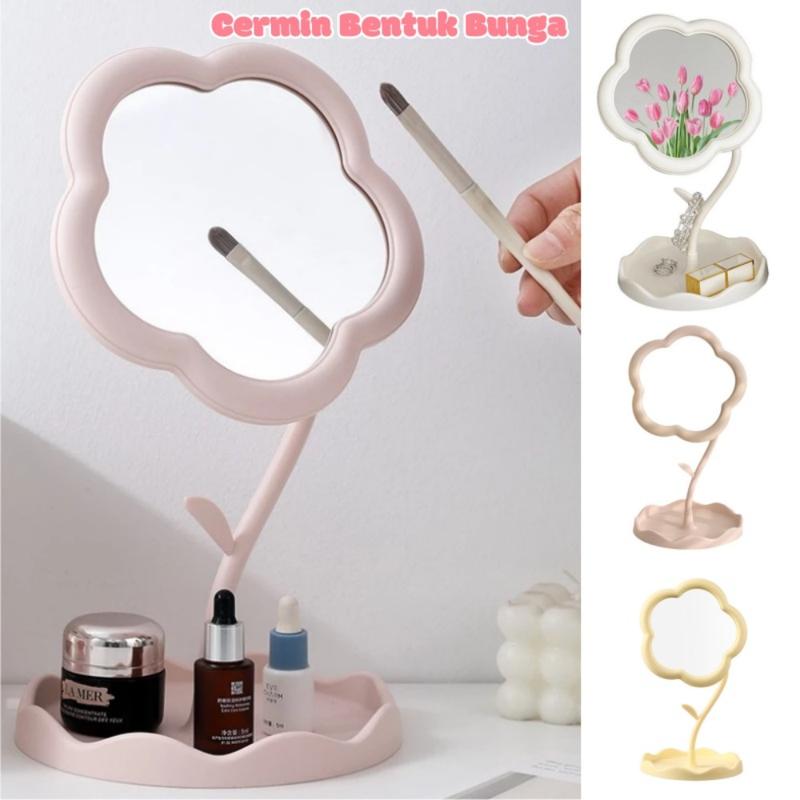 Cermin Aesthetic Stand Mirorr Flower Kaca Meja Rias / Cermin - Shop ...
