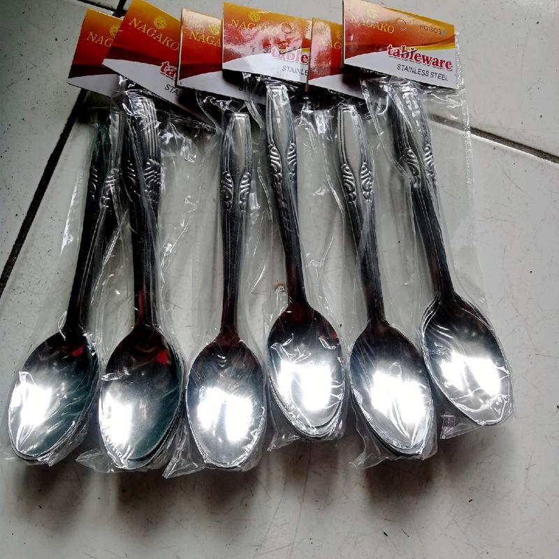 Paket hemat 60 PCS / 5 LUSIN Sendok makan 18gram full bahan stainless ...