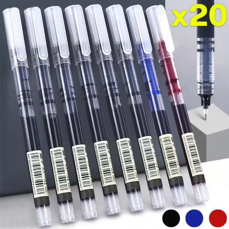 Pen Gel Ballpoint Jenis Cecair Lurus Neutral, Pelajar, 10 / 20Pcs ...