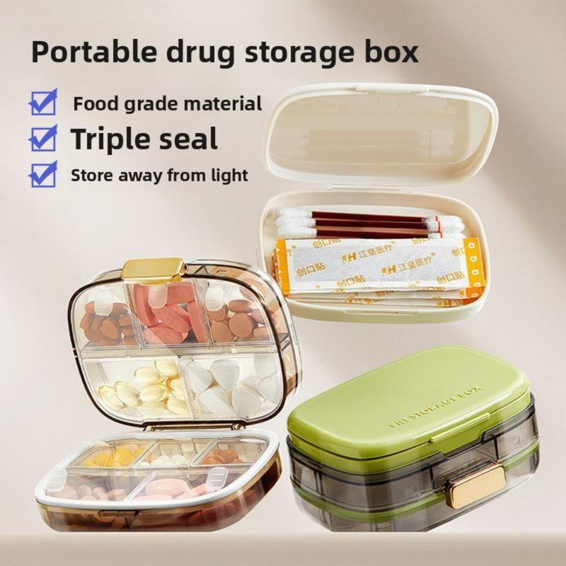 Cute Mini Pill Organizer: 4 Lockable Compartments for Morning/Noon ...