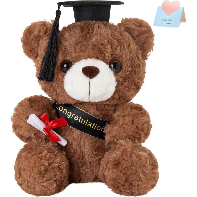 9" Graduation Teddy Bear Stuffed Animal with Black Grad Cap Soft Bear ...
