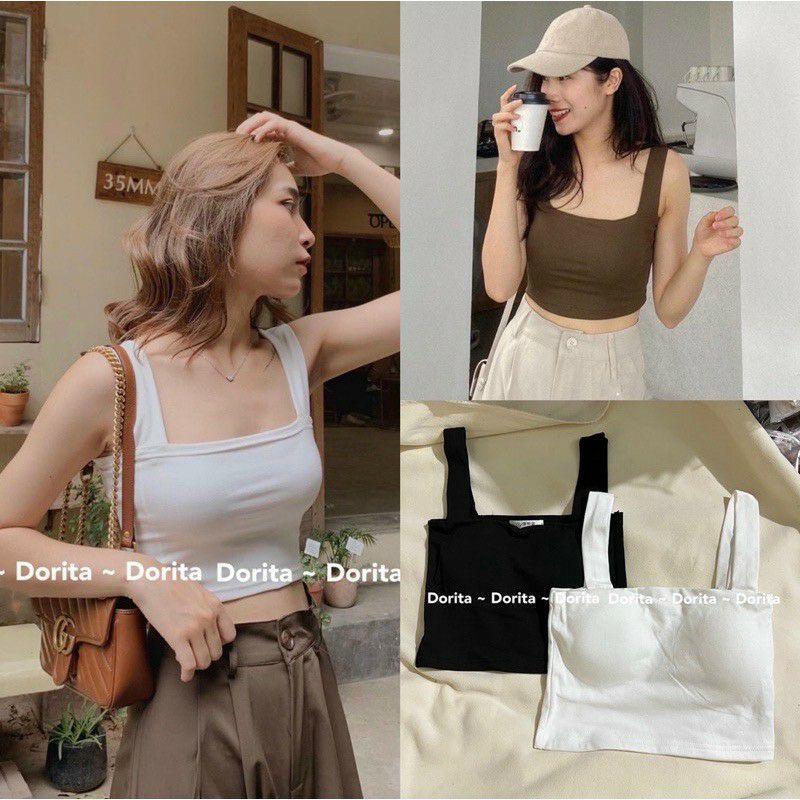 Áo crotop hai dây chất cotton co giãn tốt có đệm - OMELY SHOP - TikTok ...