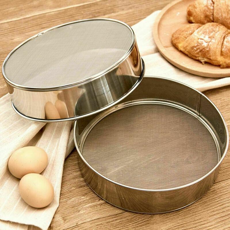 Stainless Steel Flour Sieve Kitchen Fine Mesh Oil Strainer Sifter ...