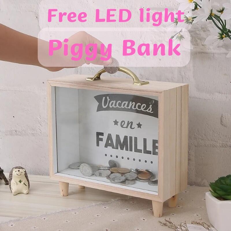 Desk Wooden Bank Piggy Banks Home Decoration Gift Kids Money - TikTok ...