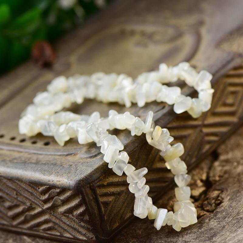 Gelang Tangan Berbilang Bulatan Batu Hancur Moonstone, Alamiah ...
