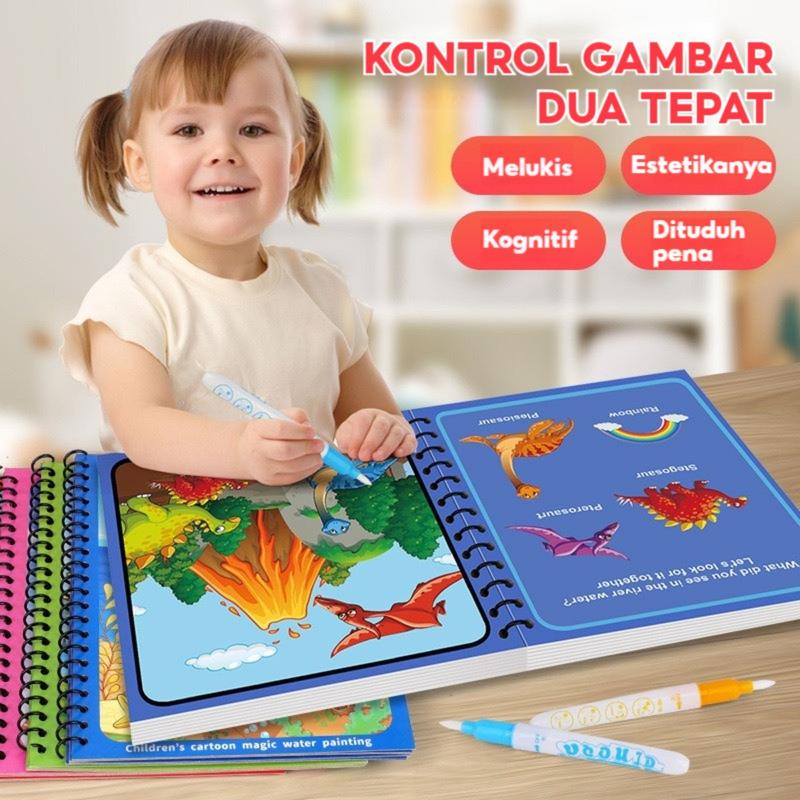 Magic Water Book Spidol Air untuk Anak PAUD & TK, Buku Edukasi ...