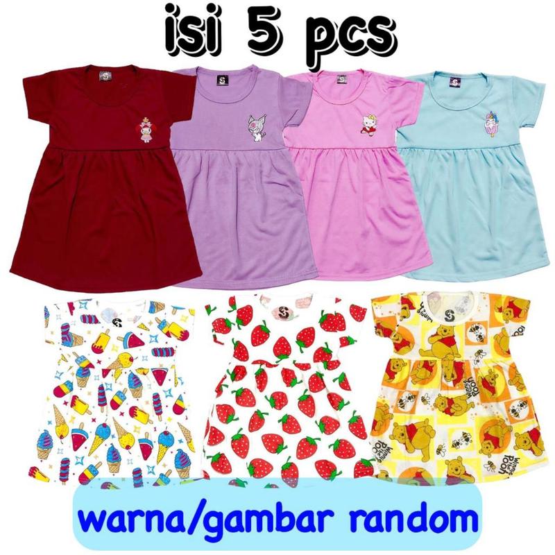 PAKET BAJU DRESS/DASTER ANAK KIDS PEREMPUAN/CEWEK BAHAN KAOS - Shop ...