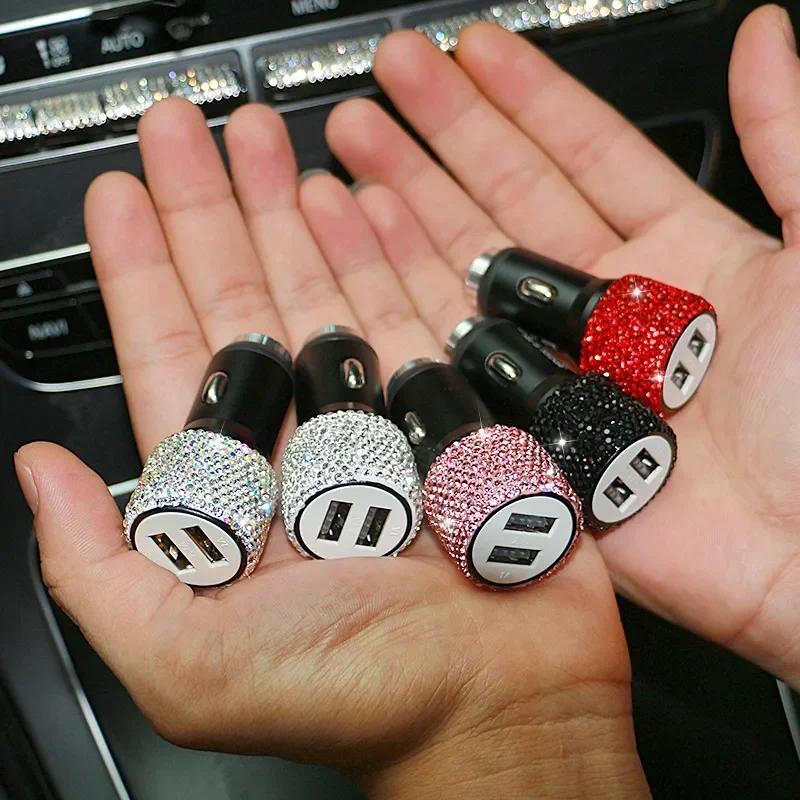 New 5V 2.1A Dual Port Bling USB Car Charger Fast Adapter Pin - TikTok ...