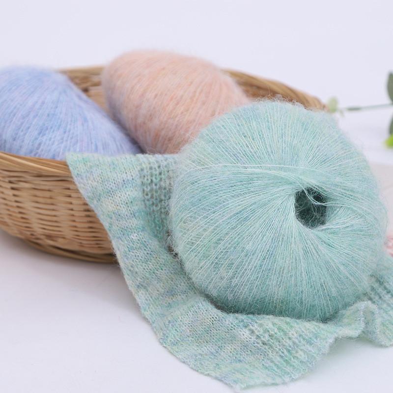 Mohair Cashmere Knitting Yarn Colorful Wool Yarn DIY Hand Knitting ...