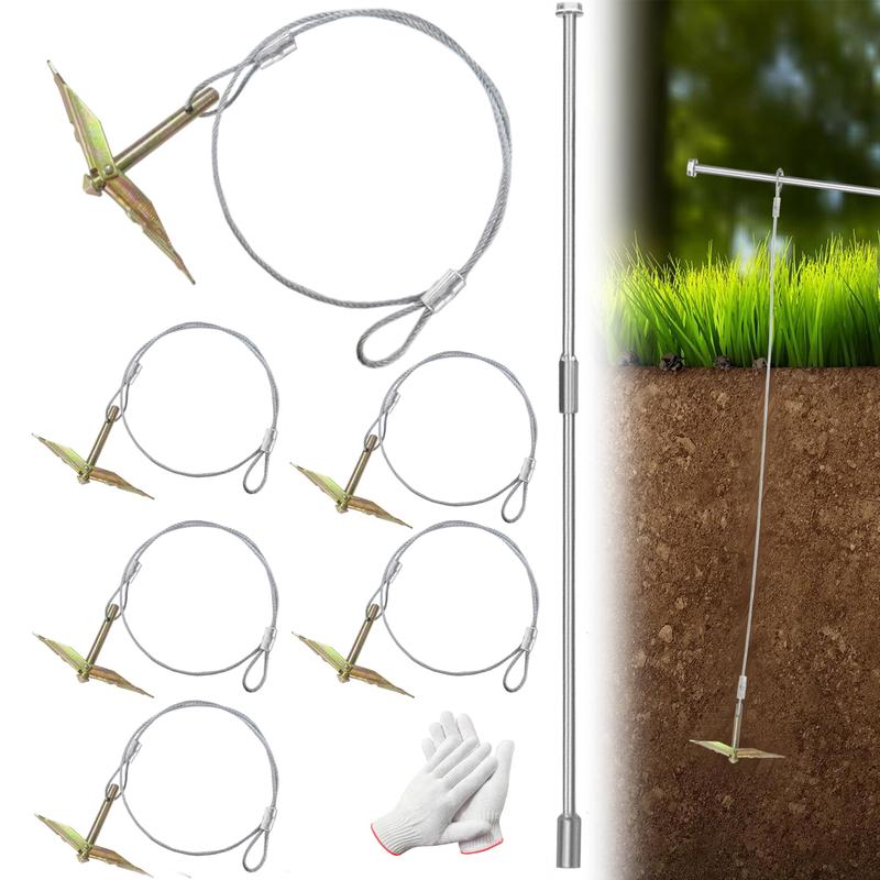 6 Pack Ground Earth Anchors With Drive Steel Tool 30inch Cable Easy ...