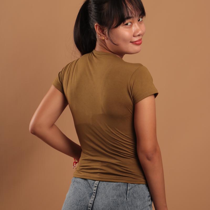 Calliah Basic Plain Cotton Roundneck Slim Fitting Womenswear - TikTok ...