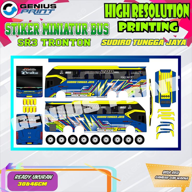 Stiker Mainan Miniatur Bus SR3 Tronton Livery STJ Draka | Agra Mas ...