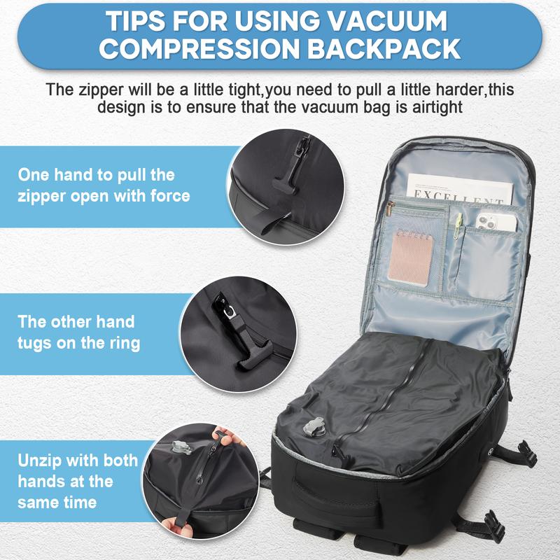 Vacuum Backpack Travel Compression Backpack with Vacuum System ...