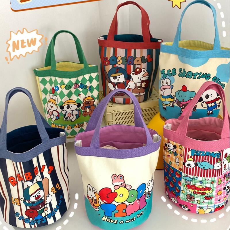 Canvas Bucket Bag Cute Graffiti Children's Funny Illustratio - TikTok ...