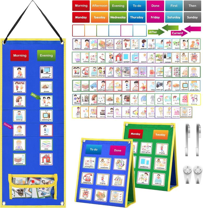 Visual Schedule Calendar Chart, Double Side Daily Chore Routine Chart ...