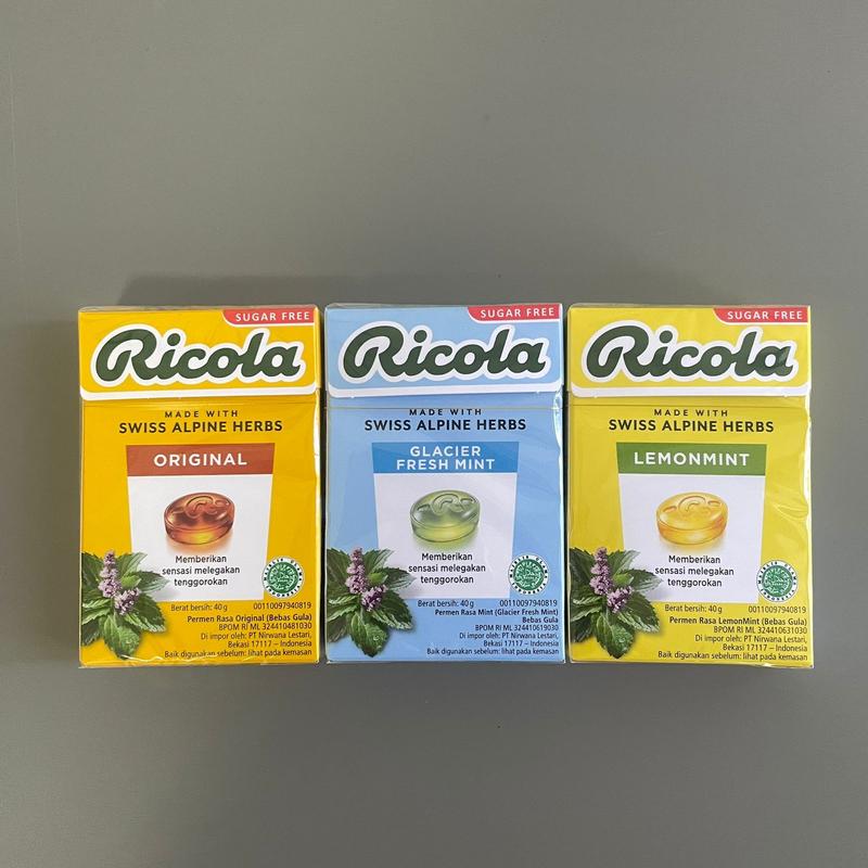 RICOLA PERMEN 40 GRAM ORI HERB / GLACIER FRESH MINT / LEMON MINT - Shop ...