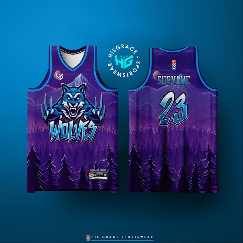 229 HG BASKETBALL CONCEPT JERSEY VIOLET WOLVES FULL SUBLIMATION ...