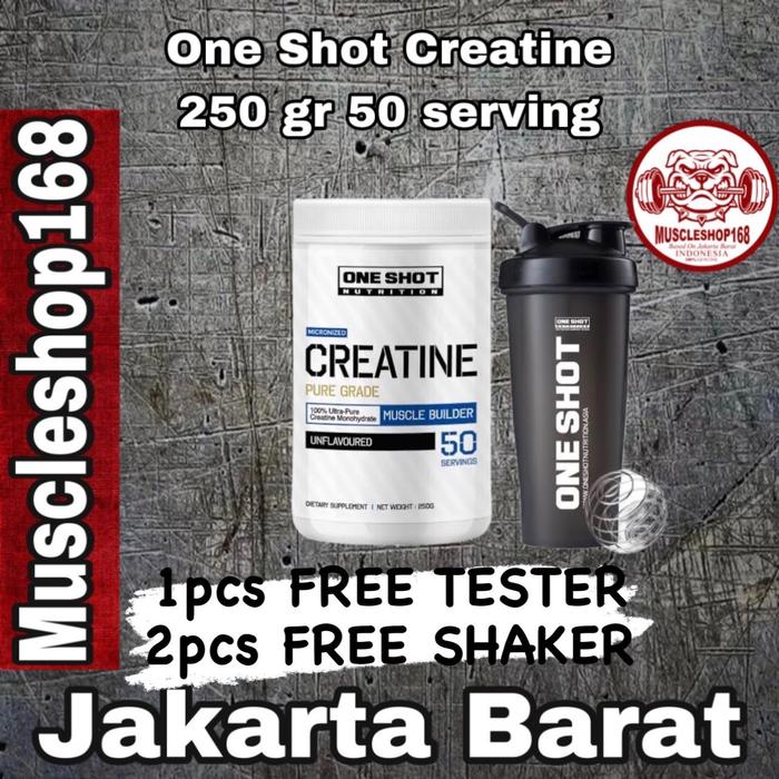 Jual One Shot Creatine Monohydrate PURE GRADE 250 gr 50 serv Powder ...