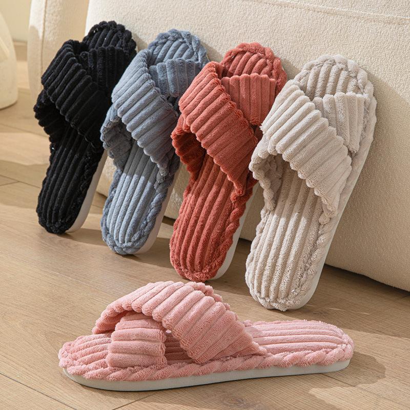 Cross-open open-toe men and women couples four-season slippers - TikTok ...