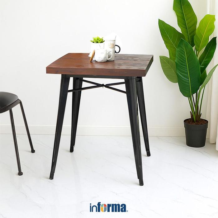 Promo Informa London Elm Meja Tamu Square 60X60X75 cm - Hitam Meja Bar ...