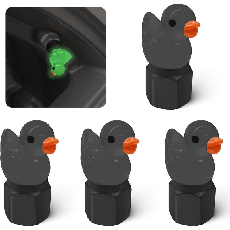 4-Pack Glow-in-the-Dark Duck Tire Valve Caps - Fun & Functional ...