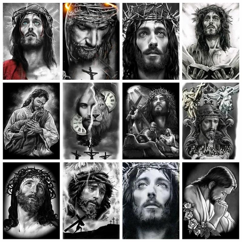 Painting By Numbers Set Jesus Religion Handmade 40x50cm Framed - TikTok ...