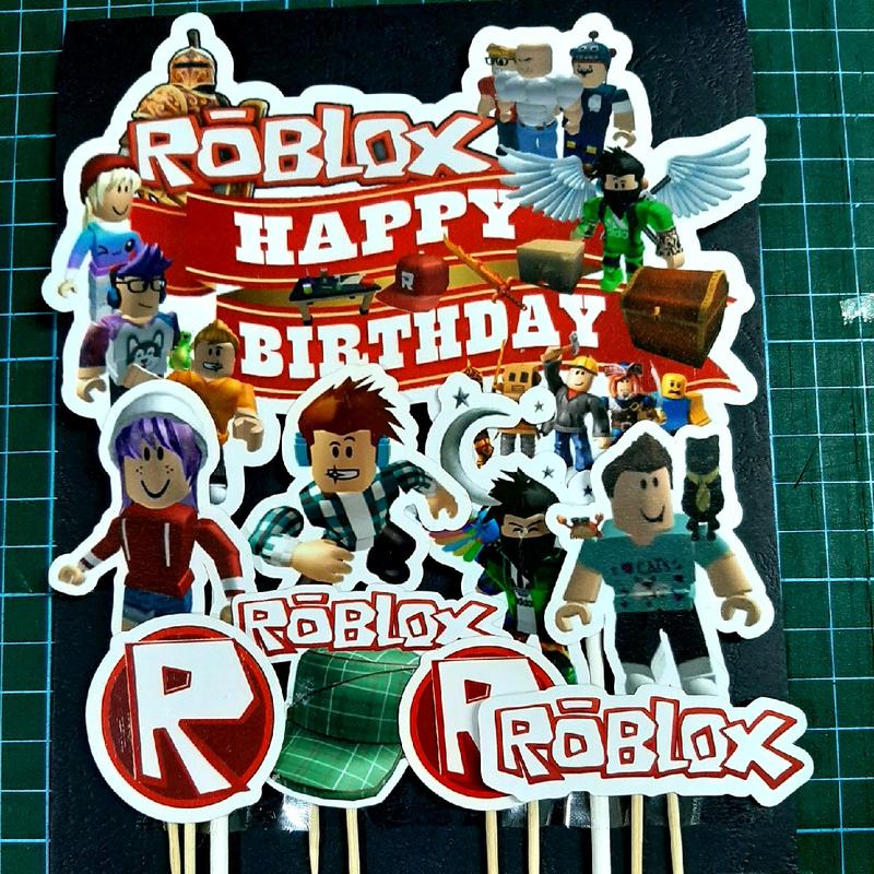 ROBLOX D01 Readymade Readystock Cake Topper Happy Birthday Laminated ...