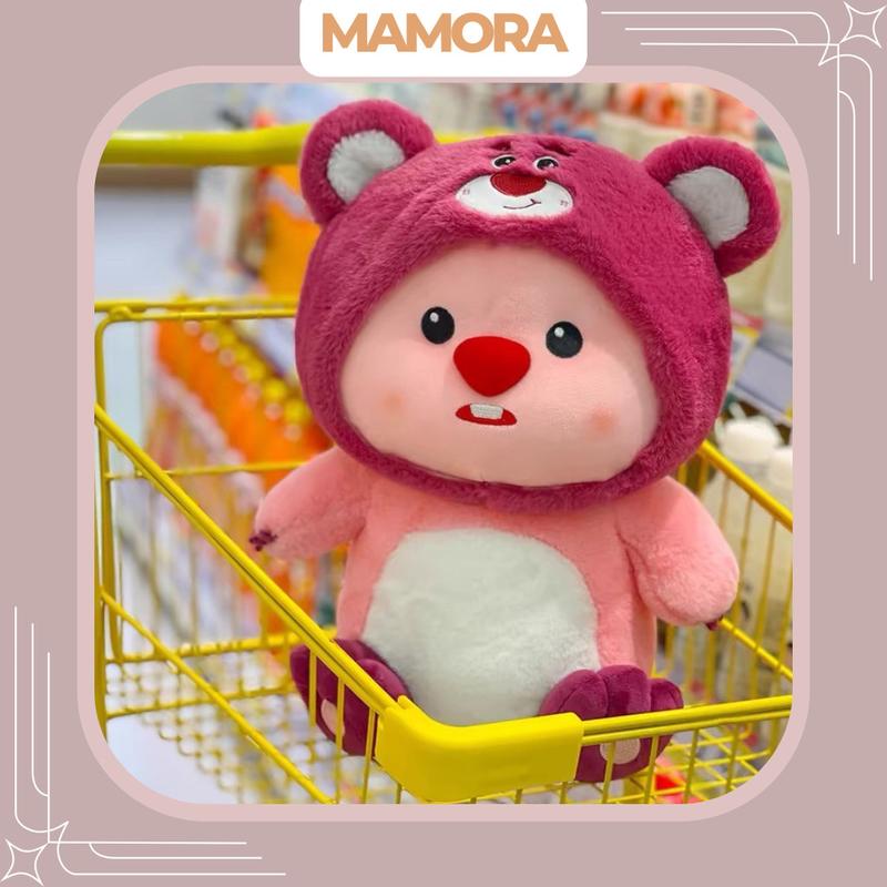 Strawberry Bear & Loopy Beaver Plush Toy - Adorable Doll, Birthday ...