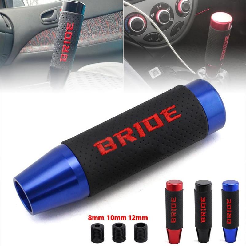 13cm BRIDE Aluminum + Leather Gear Shift Knob Shifter Lever Head ...