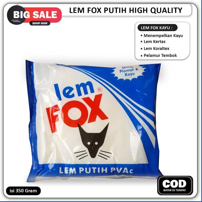 Jual LEM FOX PUTIH KEMASAN 350 GRAM LEM PEREKAT PENYAMBUNG TAMBAL KAYU ...