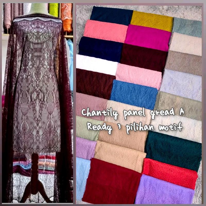 Chantily Panel Gread A Kain Brokat Chantily Lace Bahan Kebaya Santili ...