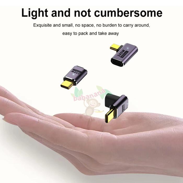 240 Watt 40Gbps USB 4.0 Type-C Elbow 90 Degree Siku Adapter charger - A ...
