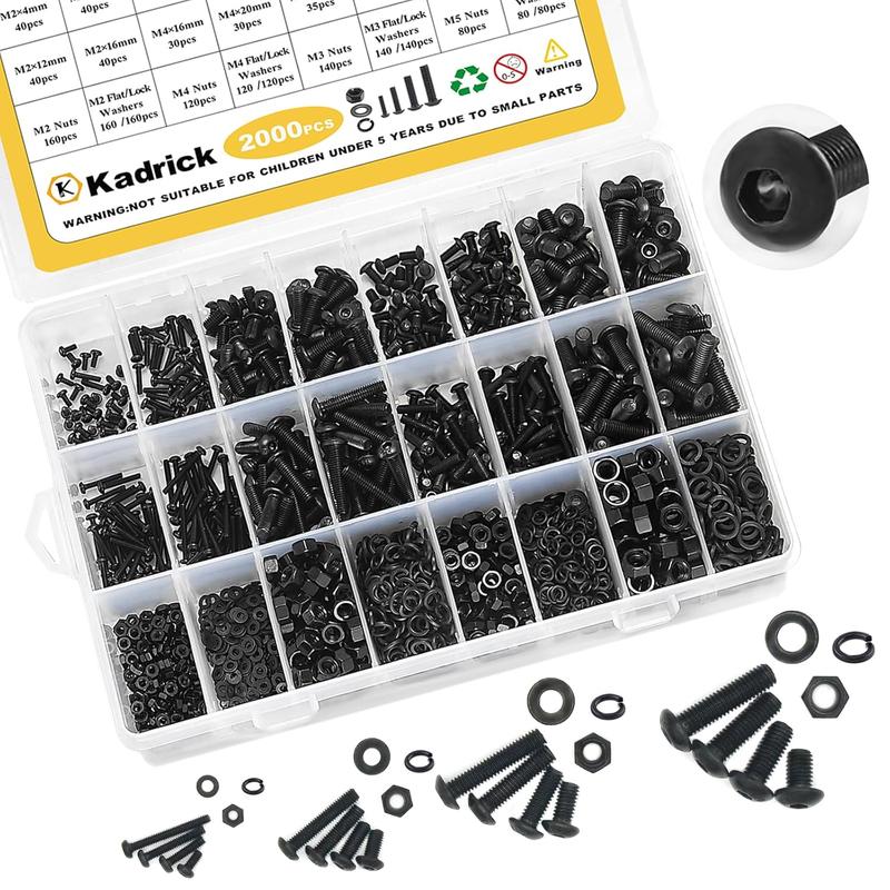 Metric Screw Assortment, 2000PCS Metric Bolt Assortment Kit M2 M3 M4 M5 ...