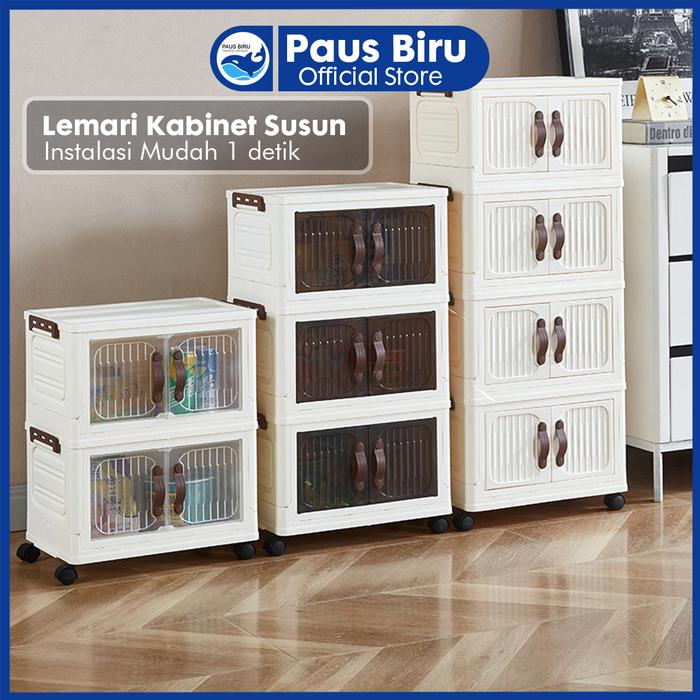 Promo Paus Biru - Lemari Plastik Lipat 3-6 Susun Dengan Roda | Rak ...