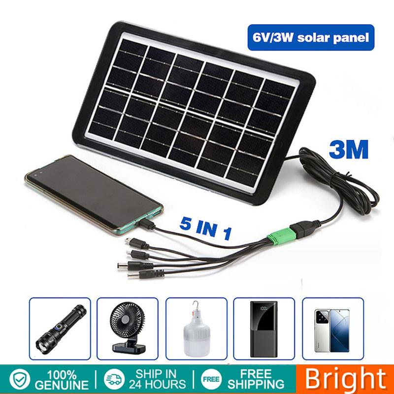 3W Solar Panels Charger With 5 Type USB Cable For Camping Fo - TikTok ...