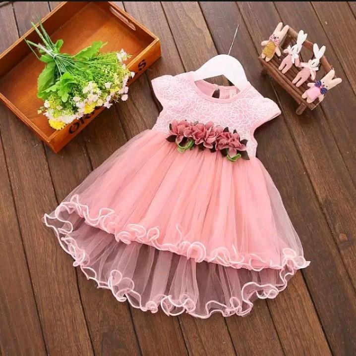 Baby dress for akikah light pink colour Baju gaun baby warna - TikTok ...