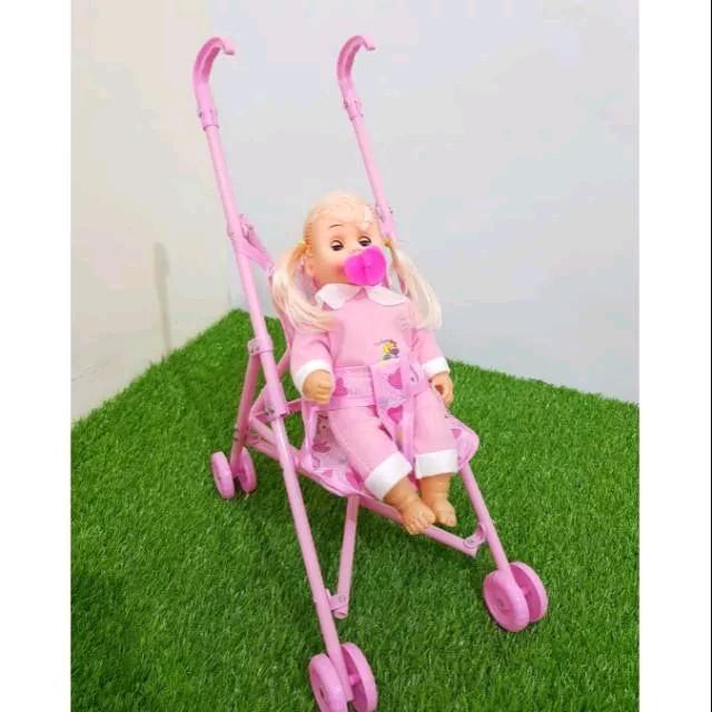 MAINAN ANAK BONEKA BAYI STROLLER DAPAT MENANGIS Perempuan - Shop ...