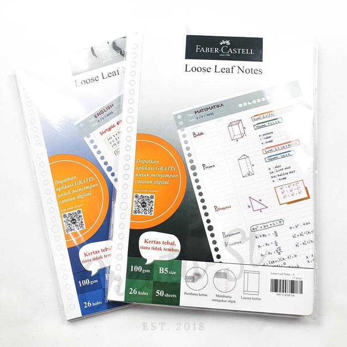 Promo Faber Castell Faber-Castell Loose Leaf Notes B5 Catatan Sekolah ...