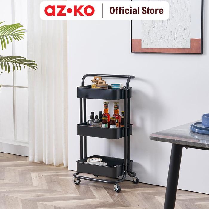 Promo AZKO Stora Handy Rak Troli 3 Tingkat Tempat Penyimpanan ...