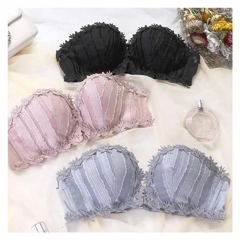 Front Closure Lace Lingerie Push Up Bras Female Wireless Bralette ...