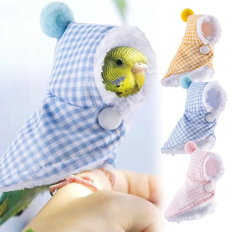 New Winter Pet Parrot Cape Thickened Warm Plaid Birds Coat Pink ...