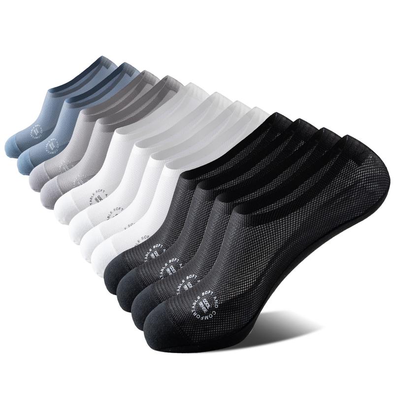Men's Ultra-Thin Mesh No-Show Socks - 6 Pack Breathable Invisible Ankle ...
