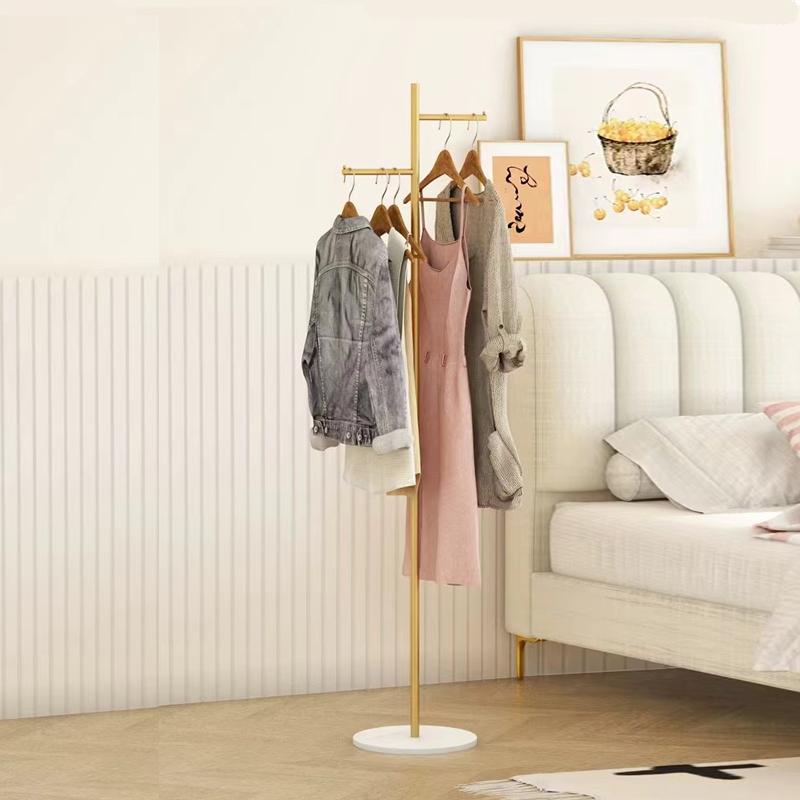 Bedroom Coat Rack Stand Simple Clothes Hanging Rack Marble Floor ...