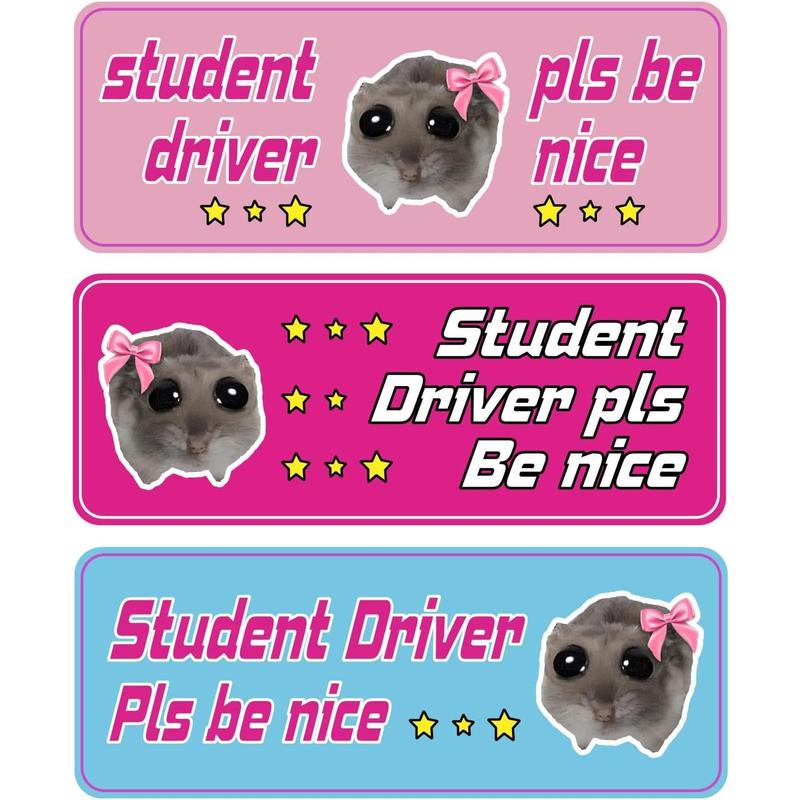 Student Driver Sticker for - Funny Reflective Hamster 3-Pack - TikTok Shop