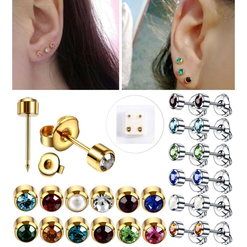 Subang Tindik Telinga, 1 Pasang, 4mm, Anti-alahan, Kalis Karat ...