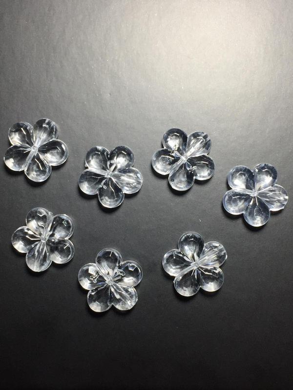 Veeds 20 pcs 12mm DIY Beads Five Petal Flower Clear Bead Charm - TikTok ...