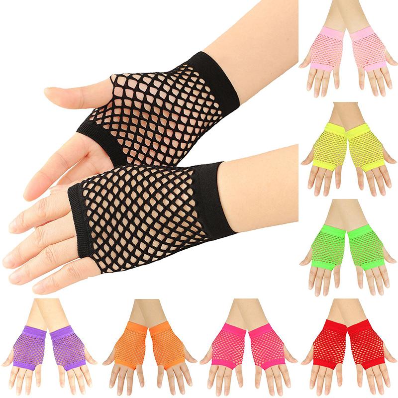 1 Pair Womens Short Fishnet Net Gloves Fingerless Mesh Glove - TikTok ...